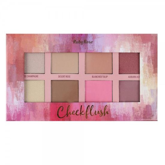 Paleta de Blush Cheek Flush Ruby Rose 8 cores - Fashion Biju